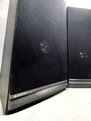 Vintage Matsui MIDI 85 Black Wooden Hi-Fi Speakers Pair | Rare Retro ...