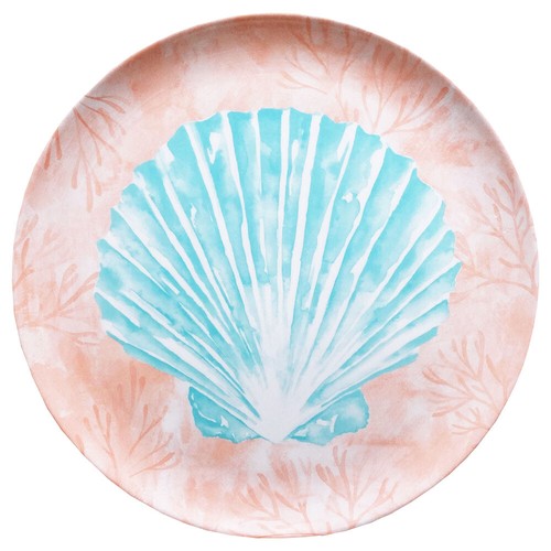 Sea Life Plates Set 4 Melamine 11" Indoor Outdoor Beach Nautical | eBay