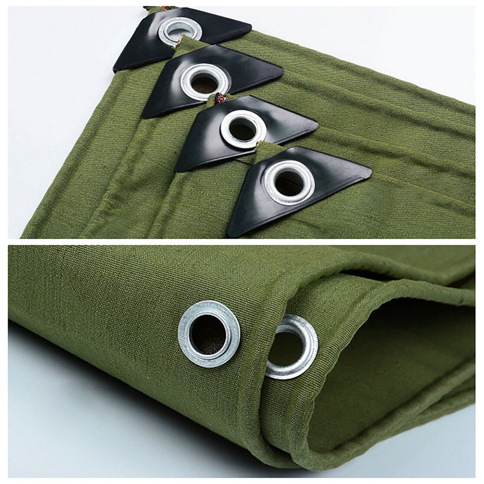 Heavy Duty Waterproof Canvas Tarp 16 Oz Cotton Canvas Tarpaulin Cover ...