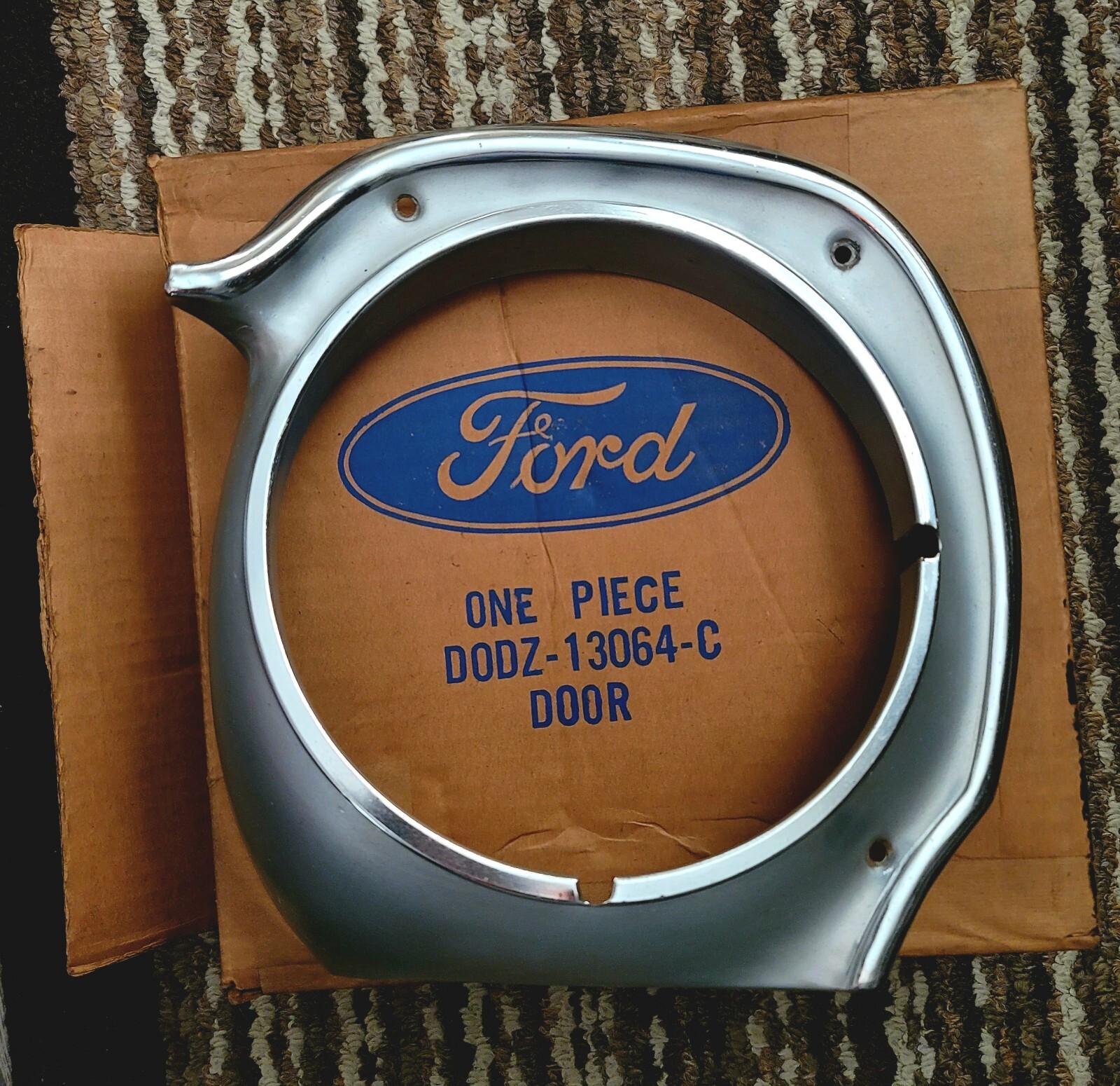 NOS OEM Ford 1970 1976 Maverick Headlight Door Bezel 1971 1972 1973 ...