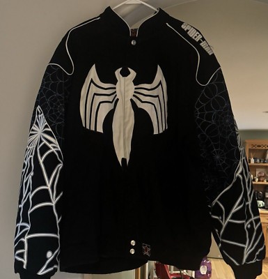 Vintage Spider Man Nascar Jacket 2009 Marvel Size 4XL Black Jeff ...