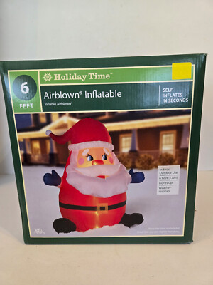 HOLIDAY TIME 6 FT AIRBLOWN INFLATABLE SANTA INDOOR/OUTDOOR | eBay