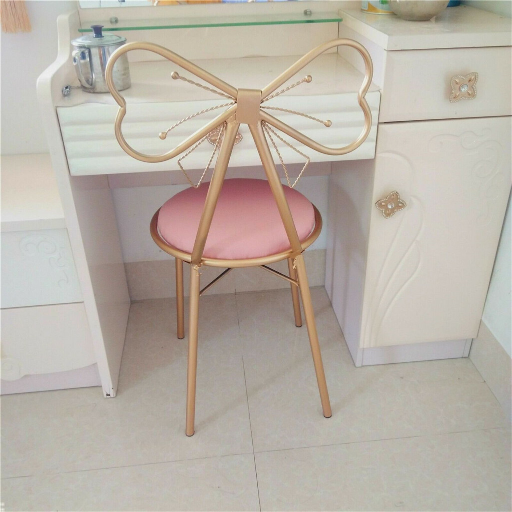 Butterfly Bow Tie Vanity Chair Beauty Salon Nail Makeup Chair Bedroom ...