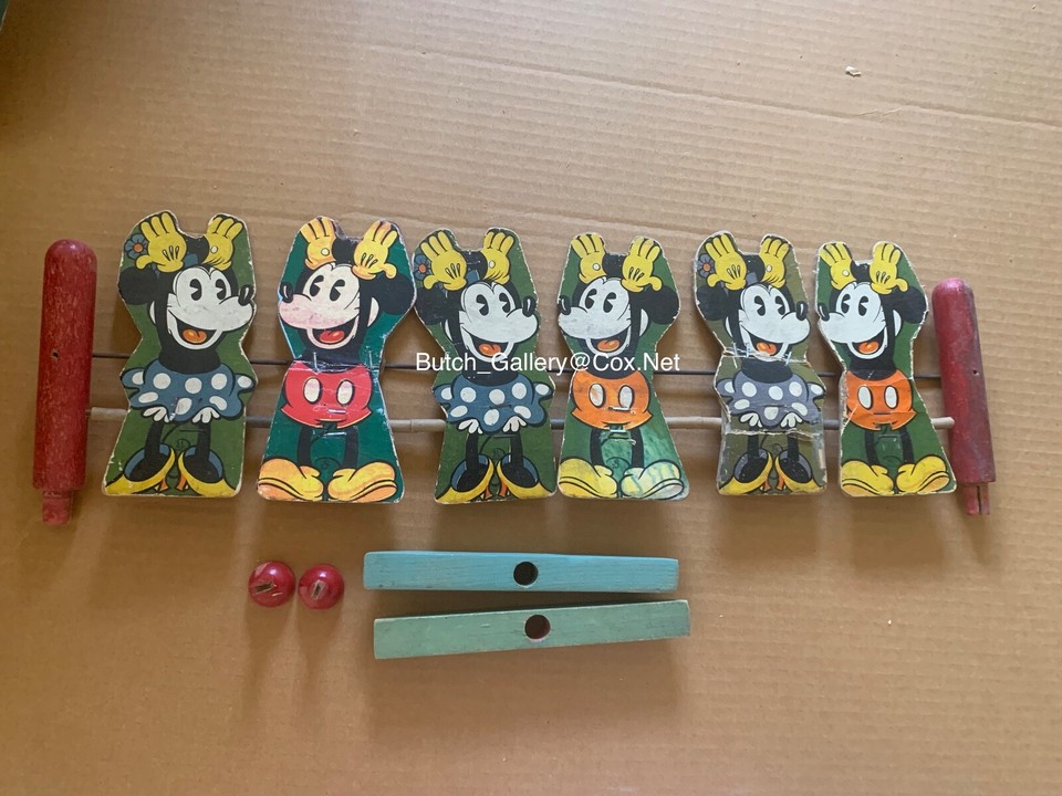 MICKEY MOUSE ROLLEM-GAME 1930s Disney Marks Bros WDE toy with box | eBay