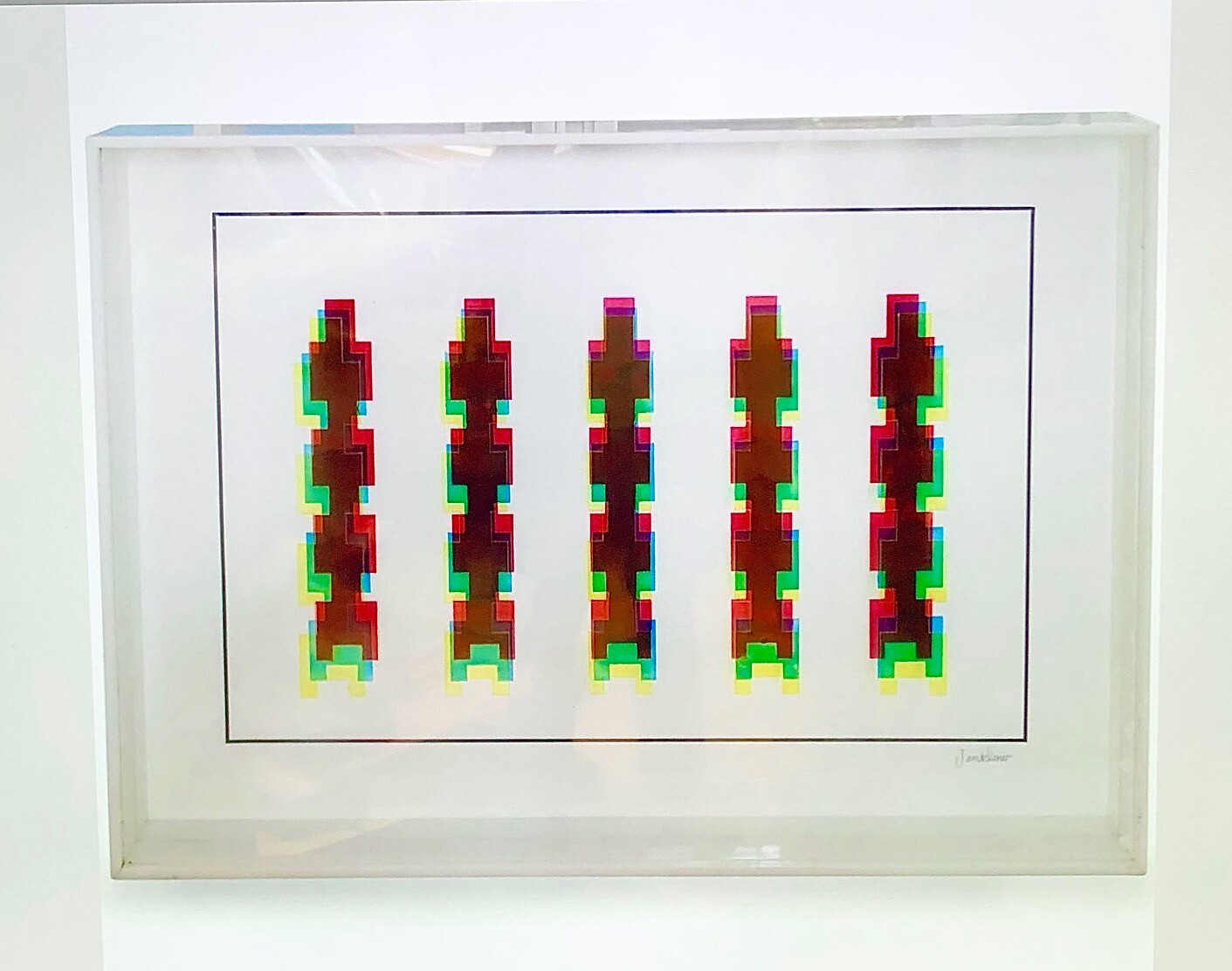 EXCELLENT LARGE LEONARD JANKLOW MIXED MEDIA KINETIC OPTICAL ART ...