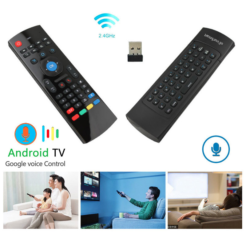 Google Voice Control RF Air Mouse Keyboard Remote for PC Android Smart ...