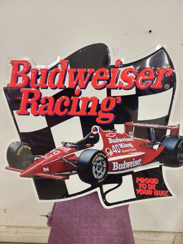 Vintage NOS 1994 Budweiser Beer Racing Indy Car Tin Sign 33.5"X28.5" | eBay