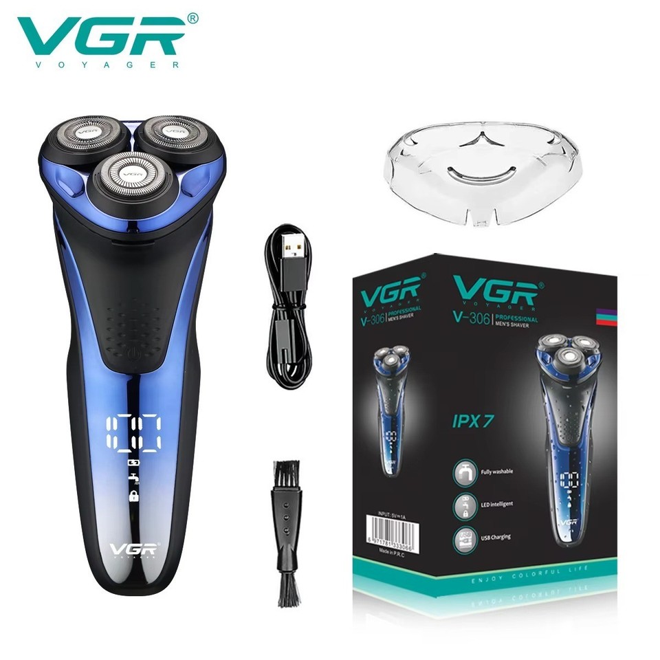 Electric Shaver Wet Dry Rotary Shaving Razor with Pop-up Trimmer Mens ...