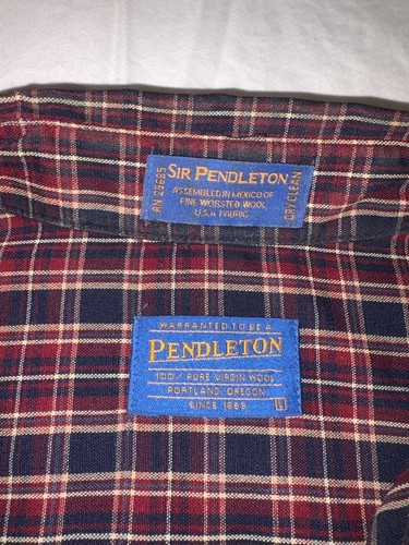 Pendleton Men’s Long Sleeve Button Up Dress Shirt Large Red Plaid RN# 29685 | eBay