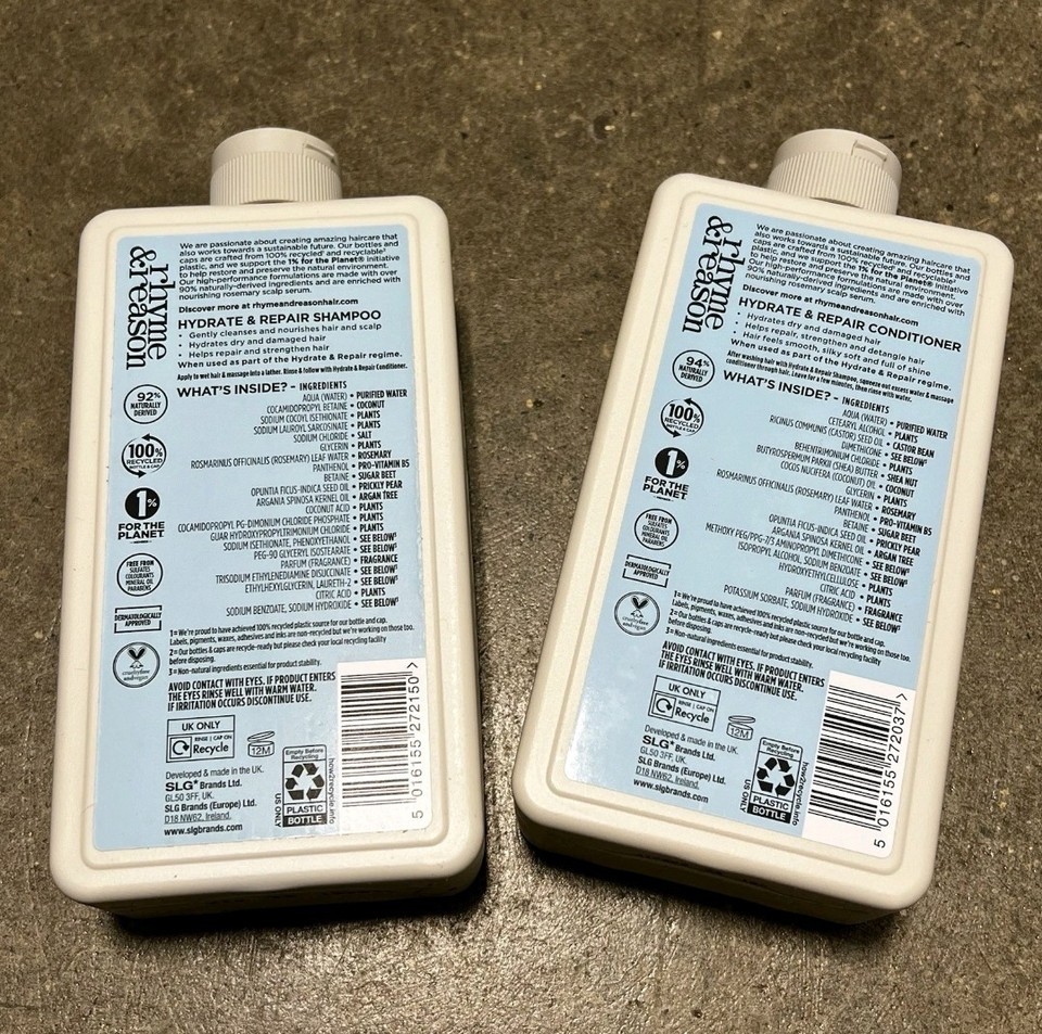 Rhyme & Reason Hydrate & Repair Shampoo/Conditioner 12 FL OZ/B - NEW | eBay