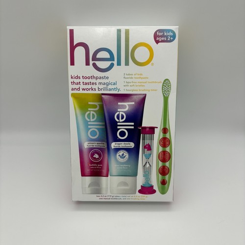 Hello Kids Toothbrush Fluoride Toothpaste Holiday Gift Set, Unicorn ...