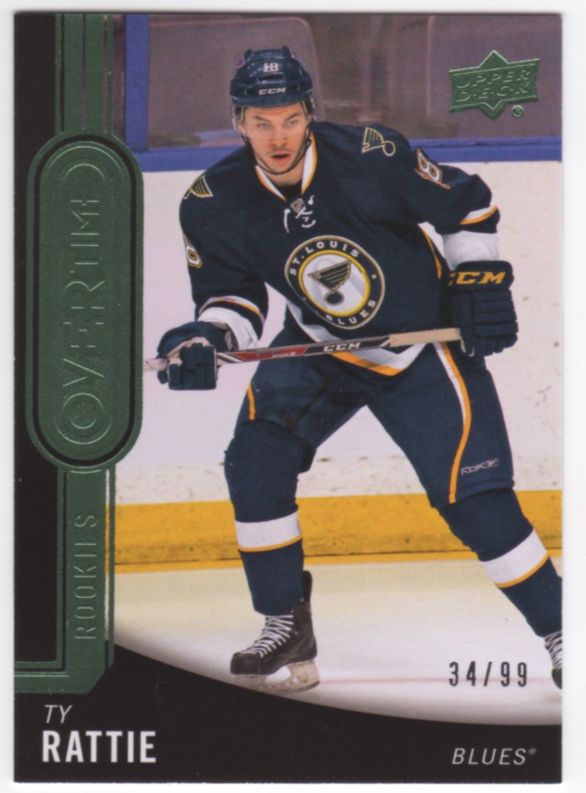 TY RATTIE 2014-15 Upper Deck Overtime EMERALD ROOKIE #34/99 | eBay