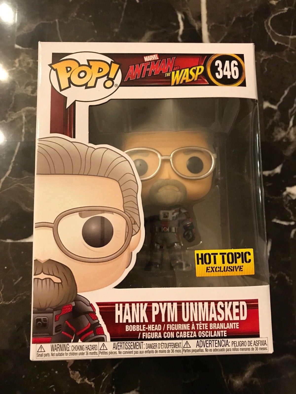 Funko Pop Marvel #346 Hank Pym Unmasked Ant-Man & Wasp Hot Topic ...