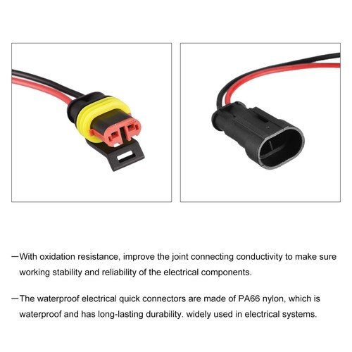 Waterproof Connector Electrical Quick Connect 2 Pin with 100mm Long ...