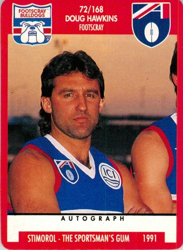1991 FOOTSCRAY BULLDOGS AFL Card DOUG HAWKINS Western Scanlens | eBay