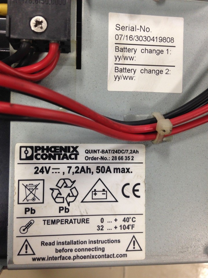 PHOENIX CONTACT QUINT- BAT/24DC/ 7.2AH - 2866352 BATTERY STORAGE USED ...