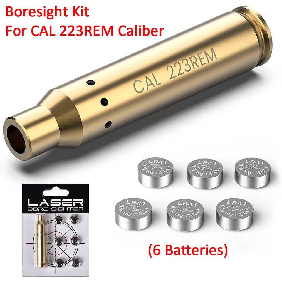 Laser Bore Sight Kit Boresighter Gun Red Dot Laser Cartridge Battery ...