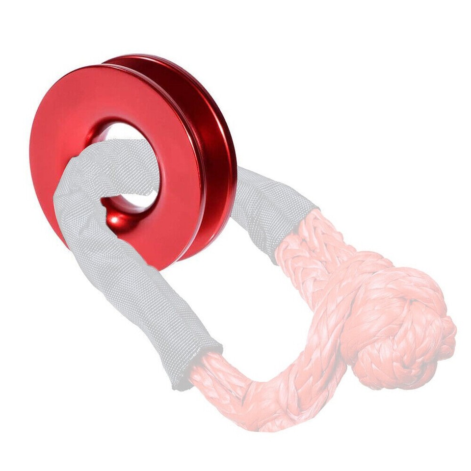 Winch Rope Strap Recovery Ring Snatch Block Pulley 55000lbs For Soft ...