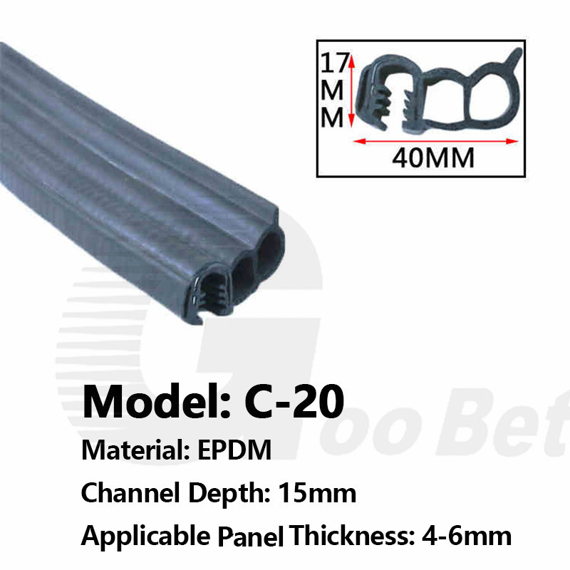 Car Finned Rubber Edge Trim Seal U Profile Van Boat Truck Door Bonnet ...