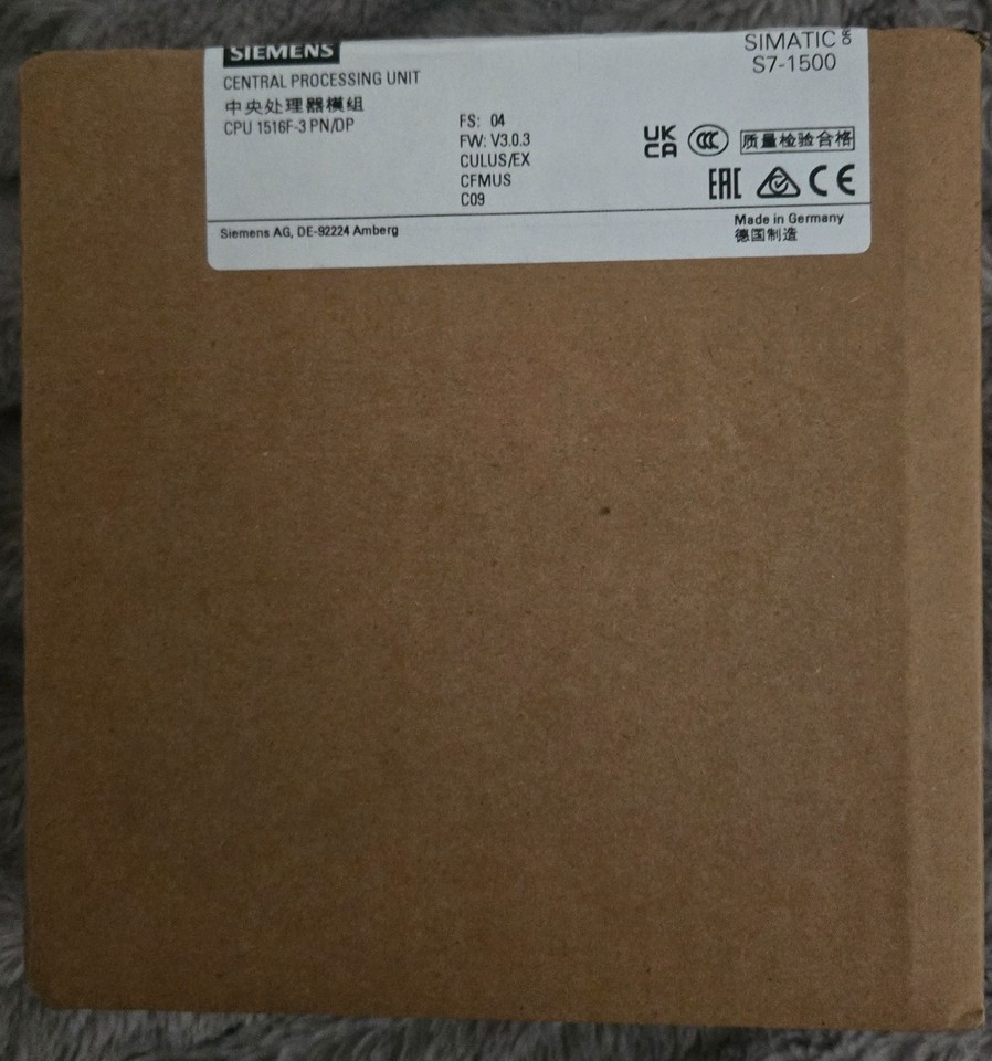 Siemens S7-1500 FAIL-SAFE CPU 1516F-3 PN/DP 6ES7516-3FP03-0AB0 NEW ...
