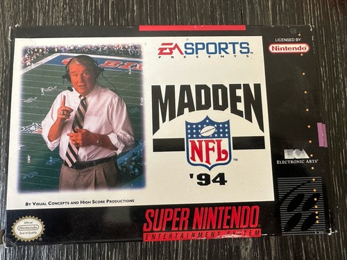 Madden NFL 94 & 95 Super NES COMPLETE w/ Box Super Nintendo 14633072525 ...