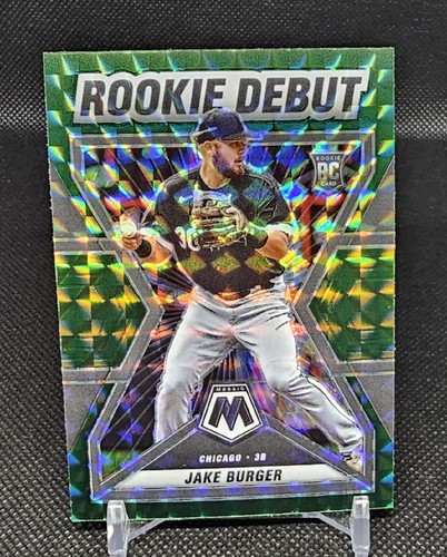 2022 Panini Mosaic Baseball Jake Burger Green Rookie Debut White Sox # ...