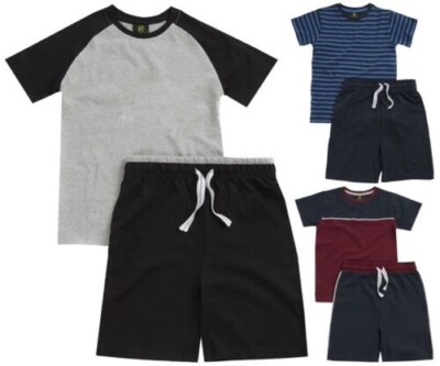 Boys Short Jersey Pyjamas Kids Chidrens Soft Recycled Material Summer ...