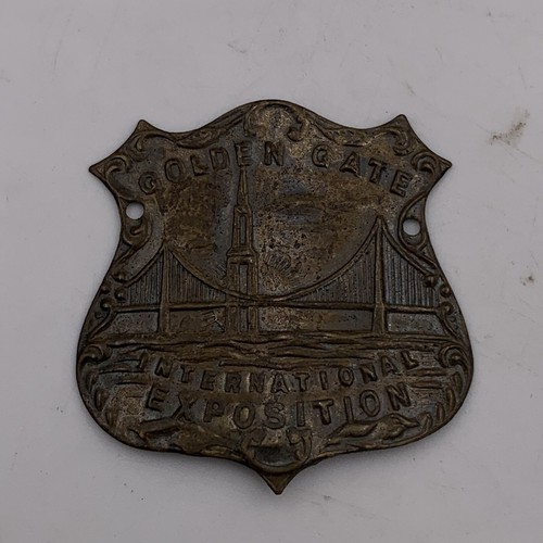 1939 Golden Gate International Exposition Bridge Shield Shaped Badge ...