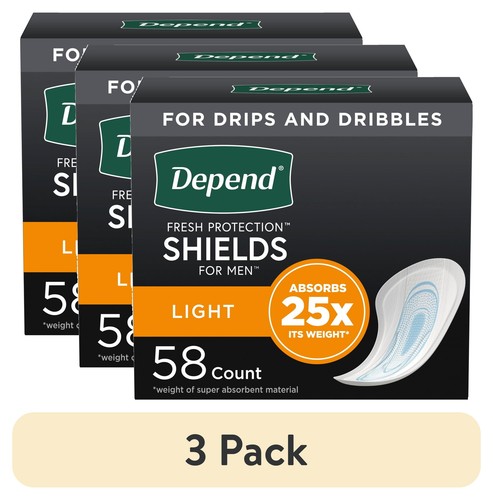 (3 pack)Shield Incontinence Pads for Men Bladder Control Pads, Light ...