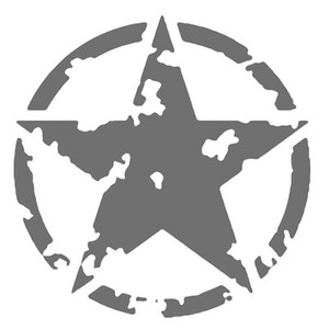 Worn Star Decal - Large Symbol Distressed Star Decal - Choose Color and ...