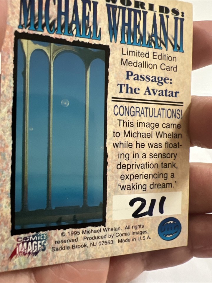 MICHAEL WHELAN 2 OTHER WORLDS 1995 COMIC IMAGES MEDALLION INSERT CARD ...