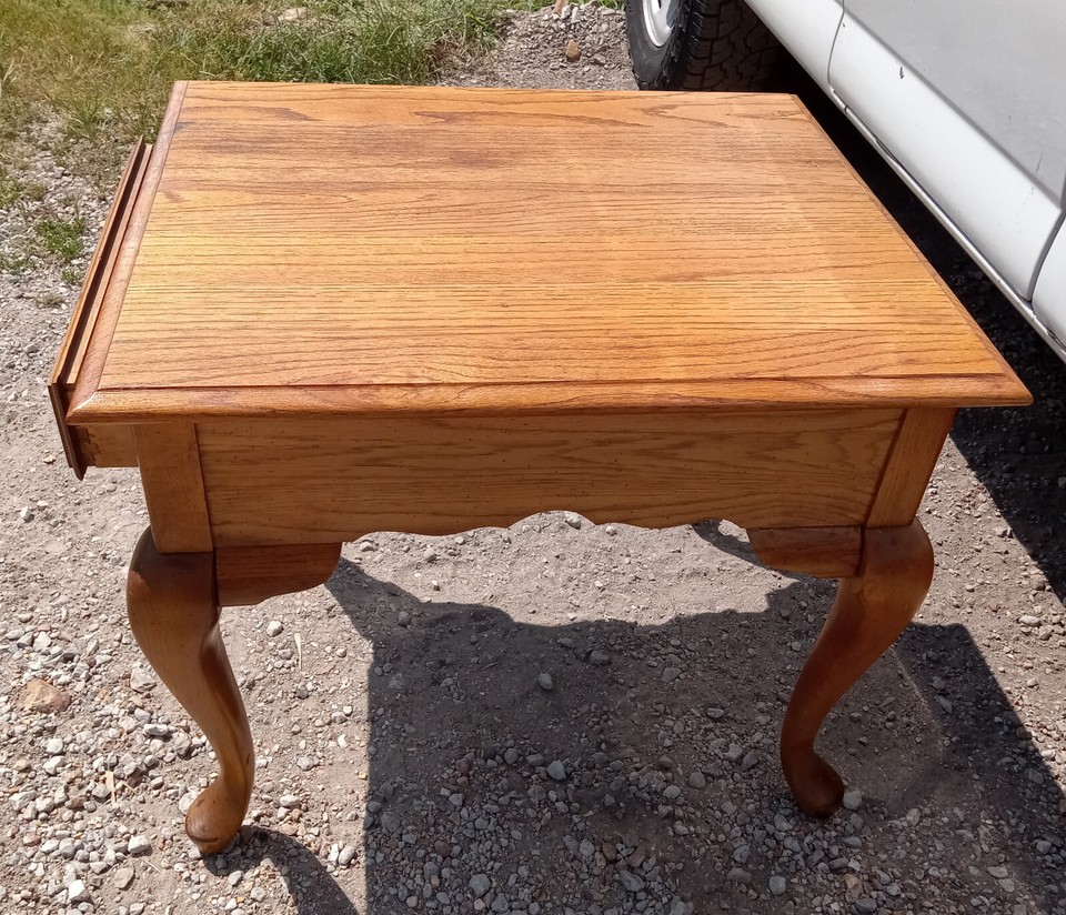 Mid Century Solid Oak End Table / Side Table by Broyhill (ET489) | eBay