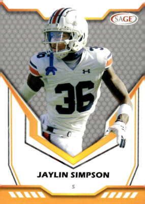 JAYLIN SIMPSON RC 2024 SAGE Hit High Series Silver #180 ROOKIE NFL NCA ...