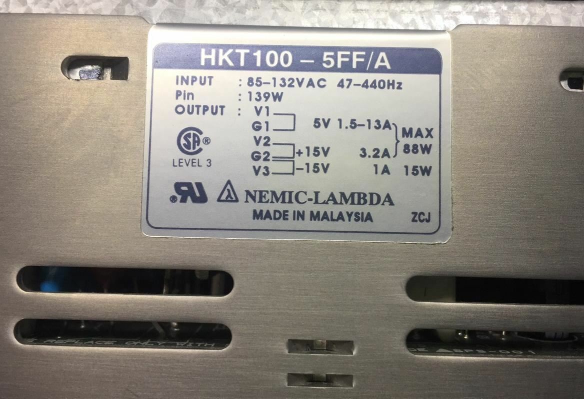 LAMBDA HKT100-5FF SMPS Power Supply Triple Voltage Output +5V +15V -15V 100W | eBay