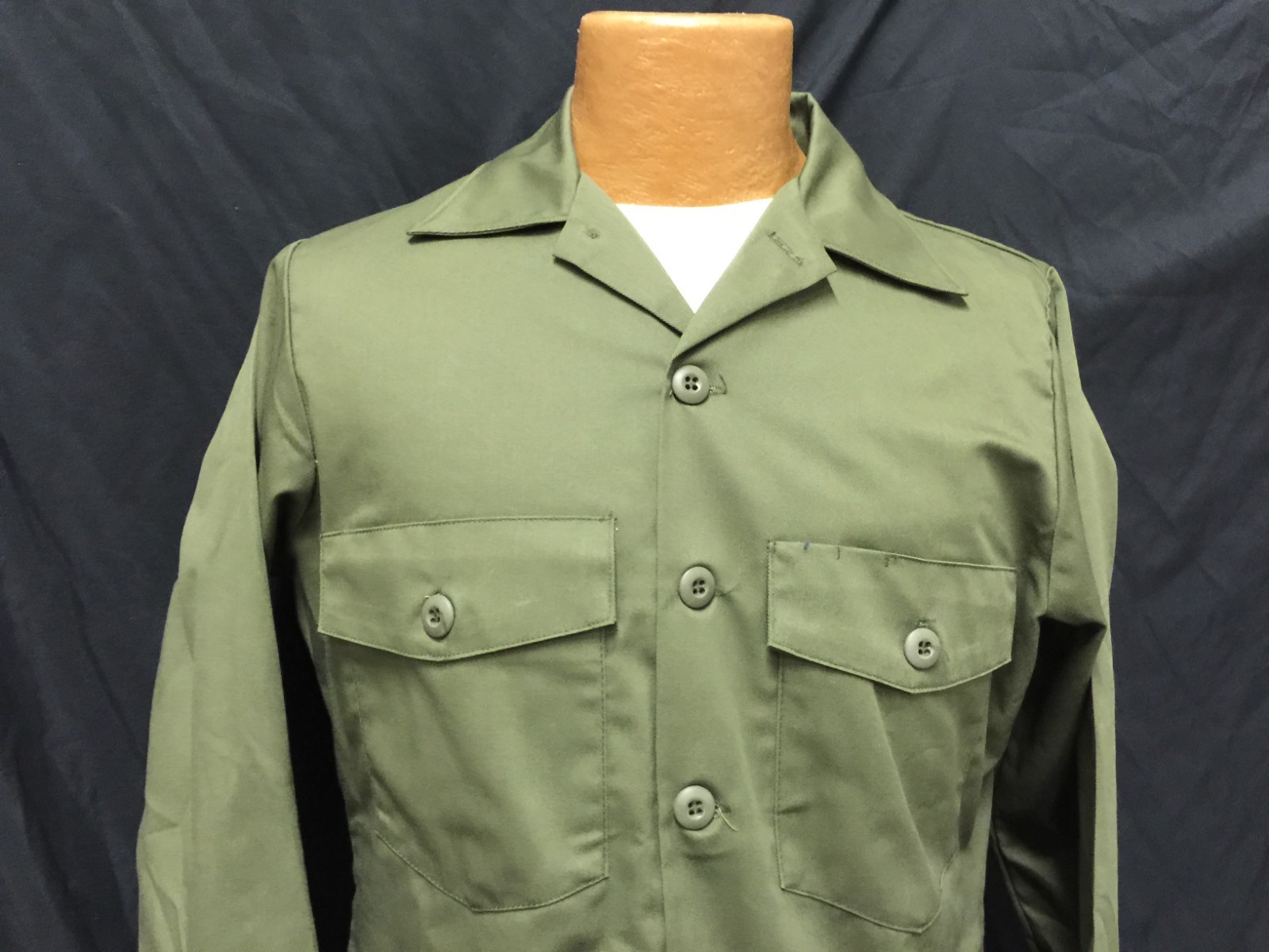 US ARMY VINTAGE MILITARY MEN'S OG-507 UTILITY FATIGUE SHIRT TOP 14.5x33 ...