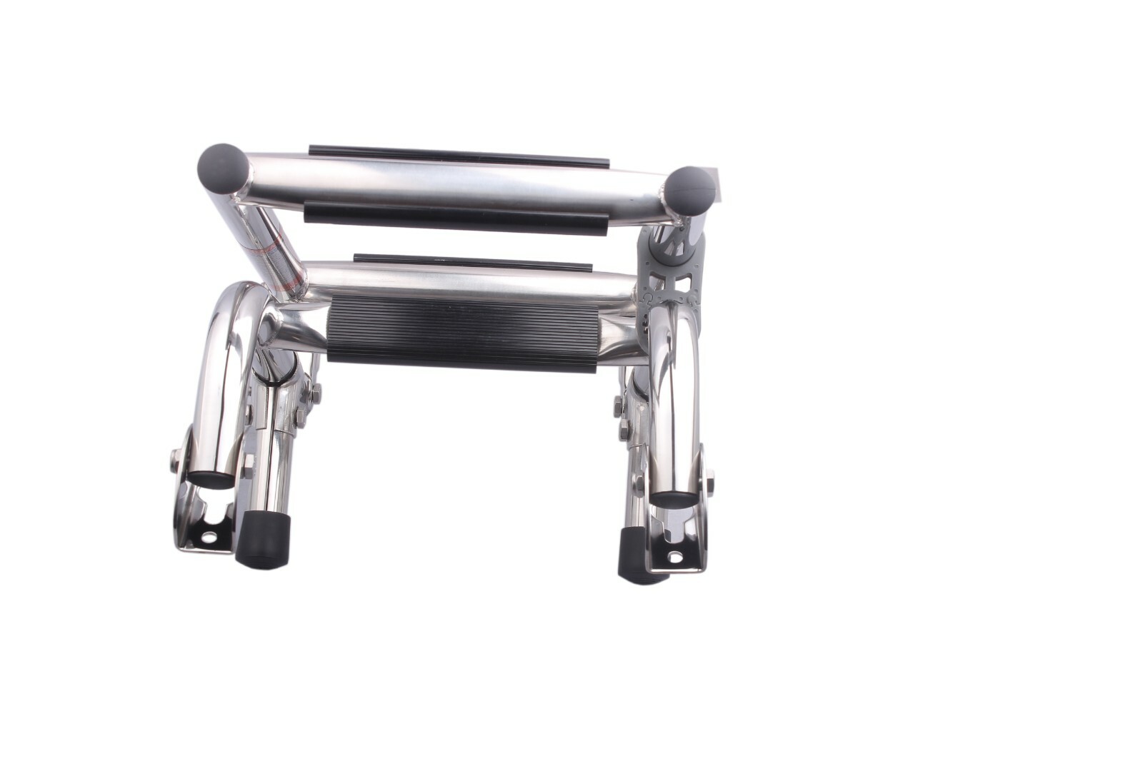 Marine Boat Folding 4 Steps Ladder Stern Mount with Rubber Grips 2+2 ...