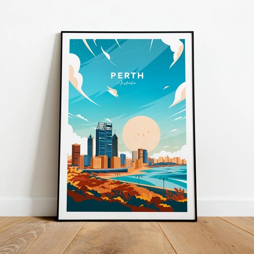 Australia, Perth Traditional Travel poster Choose your Size | eBay ...