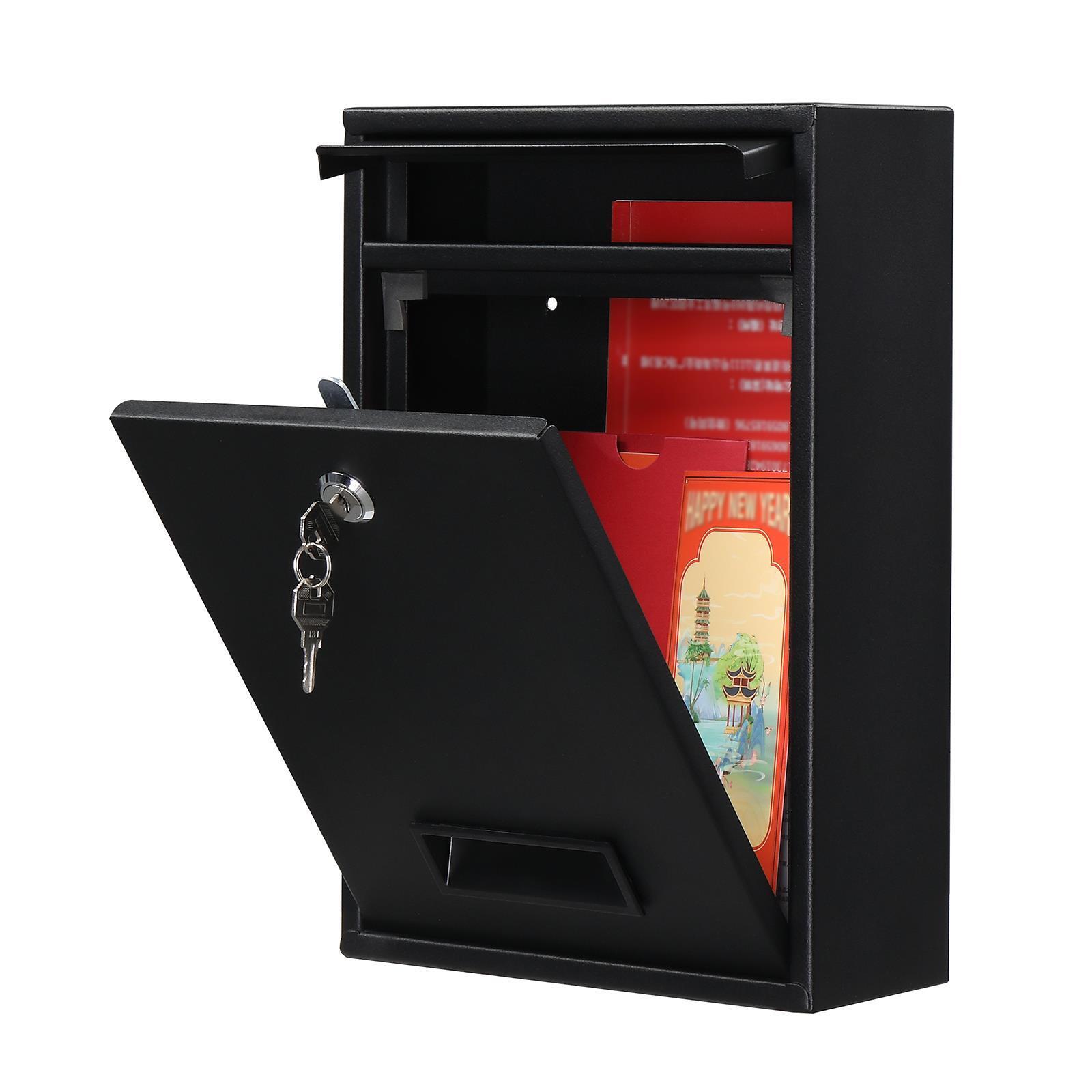 Post Box Large Letter Mail box Steel Lockable Outdoor Wall Mounted With ...