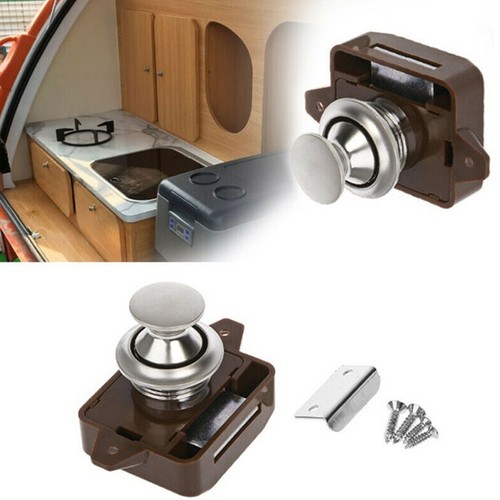 Brown Zinc Button Lock RV Button Cabinet Camper Caravan Catch Door Knob ...