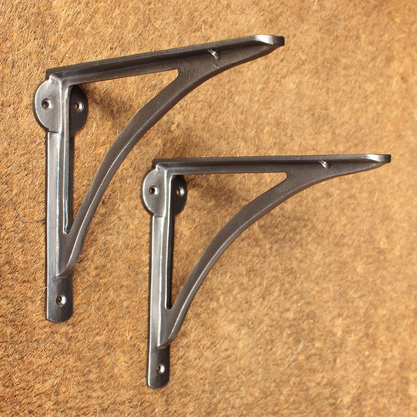 Pair Pewter 8" ANTIQUE CAST IRON VICTORIAN SHELF WALL CISTERN BRACKETS ...