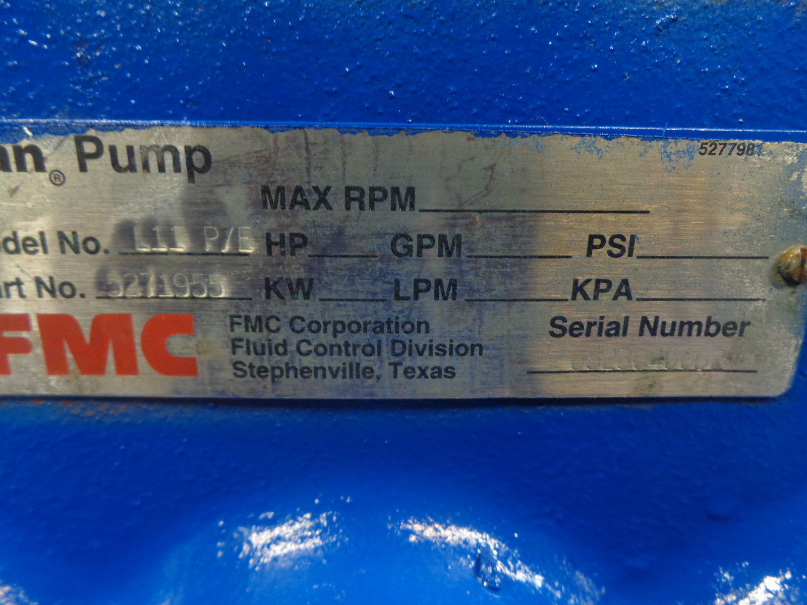 FMC Bean Triplex Piston Pump L11 P7E | eBay