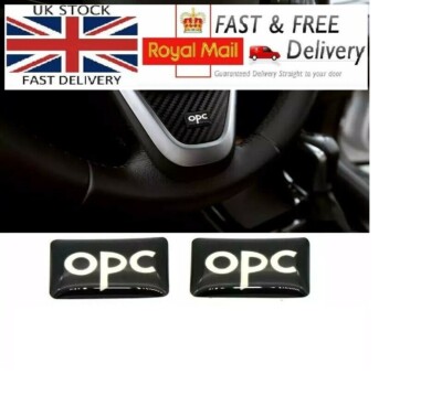 2psc VAUXHALL TUNING OPC 3D DOMED BADGE LOGO EMBLEM STICKER GRAPHIC ...