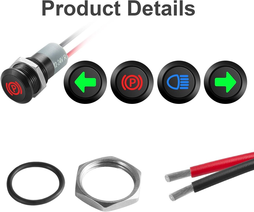 12V LED Indicator Small Light Waterproof High Beam, Single Arrow ...