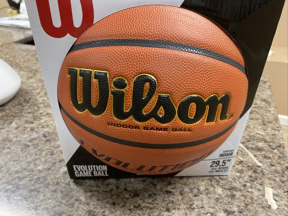 WILSON EVOLUTION BASKETBALL SIZE 7 INDOOR OFFICIAL GAME BALL 29.5 ...