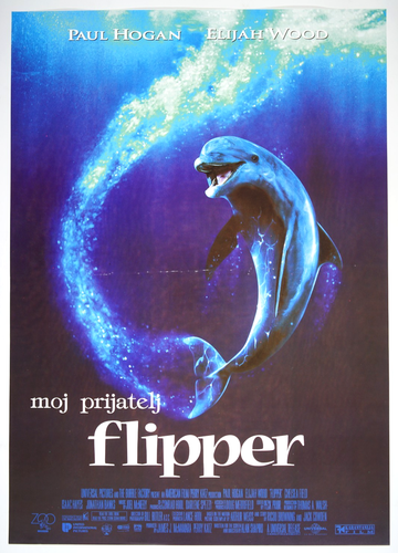 FLIPPER Original SLO movie poster 1996 ELIJAH WOOD, PAUL HOGAN, JESSICA ...
