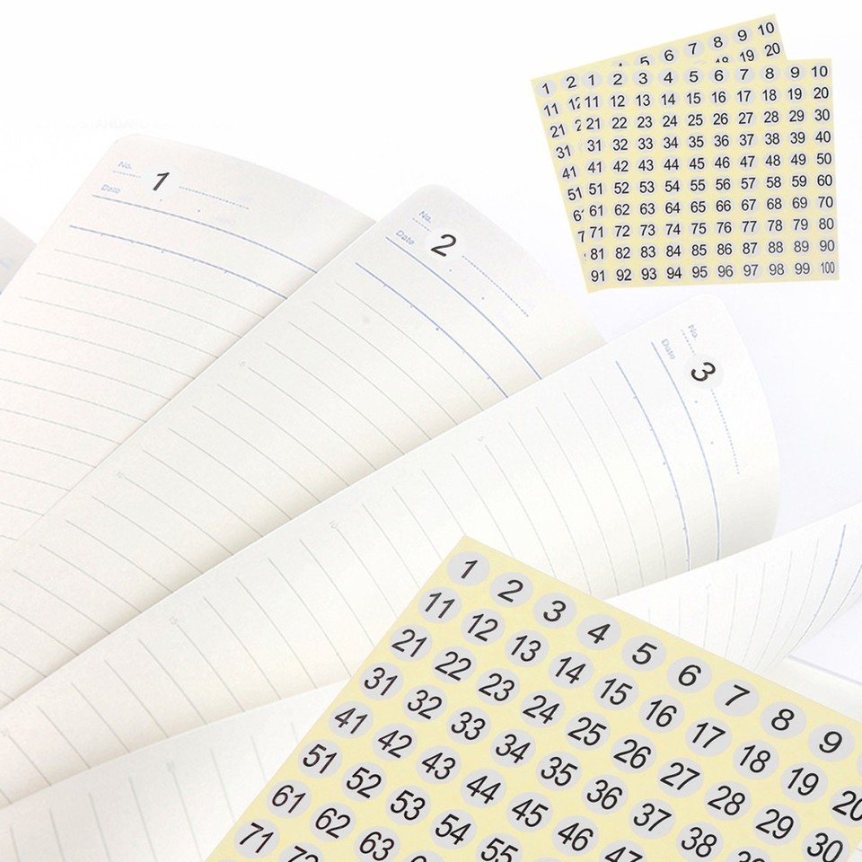 15 Sheets Numbered Labels Self-adhesive Consecutive Tag Paper Sticker ...