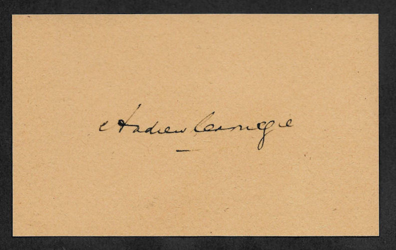 Andrew Carnegie Autograph Reprint On Genuine Original Period 1890s 3X5 ...