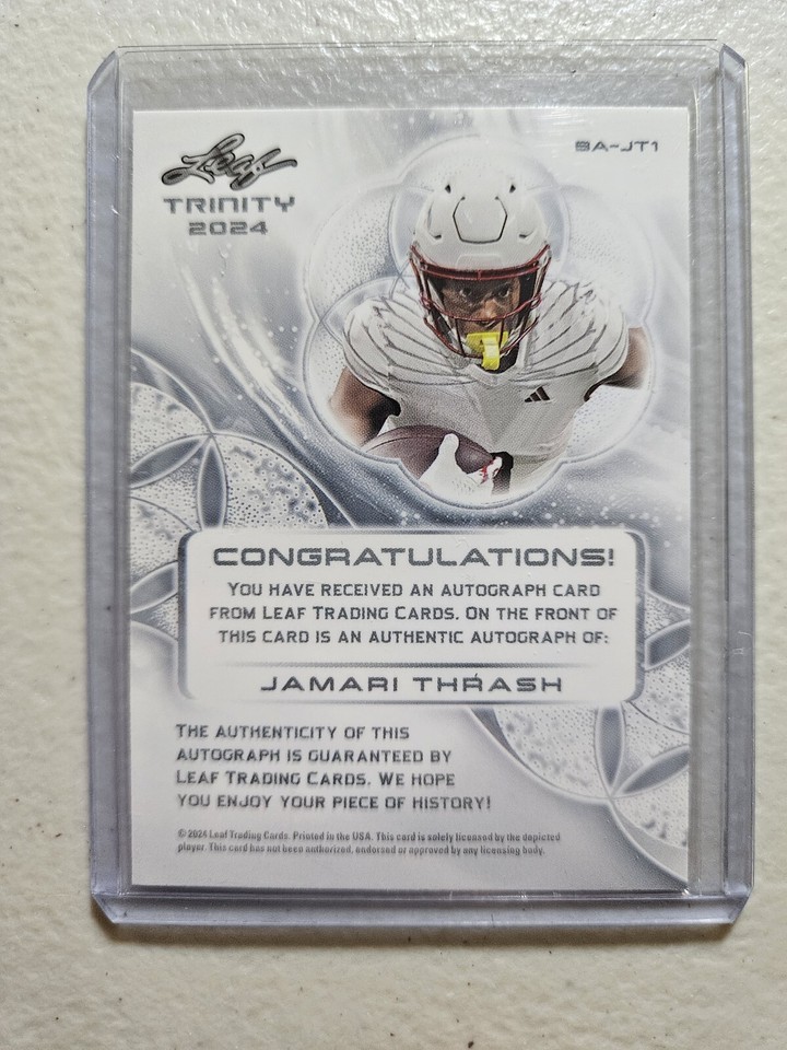 2024 LEAF TRINITY JAMARI THRASH AUTO #ED /99 ROOKIE CLEVELAND BROWNS ...