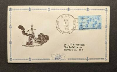 1945 USS Hunter Marshall Navy Cover to Buffalo NY | eBay