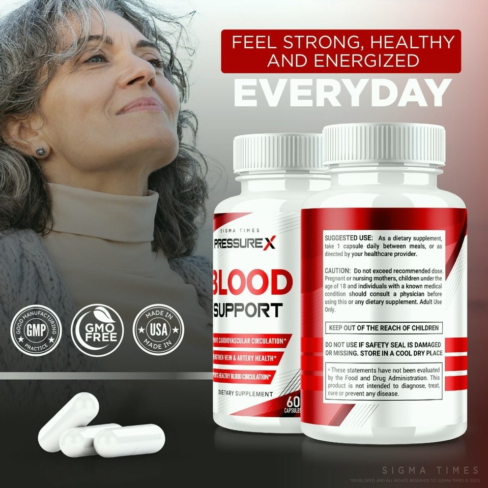 (2 Pack) Pressure X Blood Support Pills to Balance Blood Pressure ...